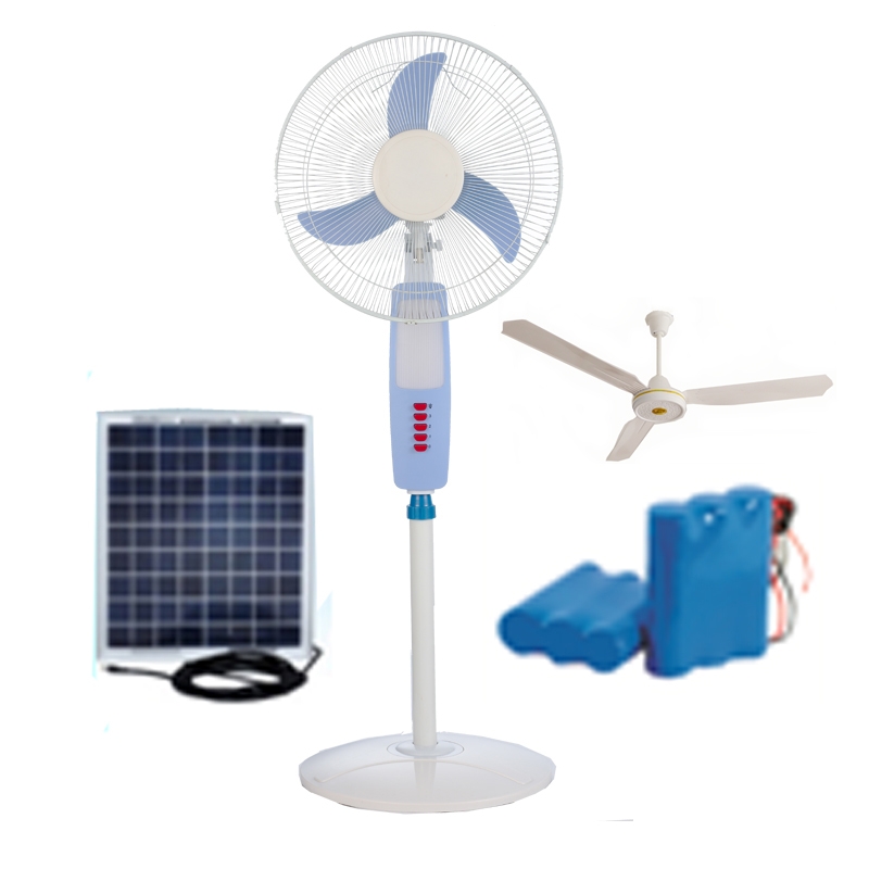 12V DC Rechargeable Solar Floor standing Fan with ACDC Grid option ...